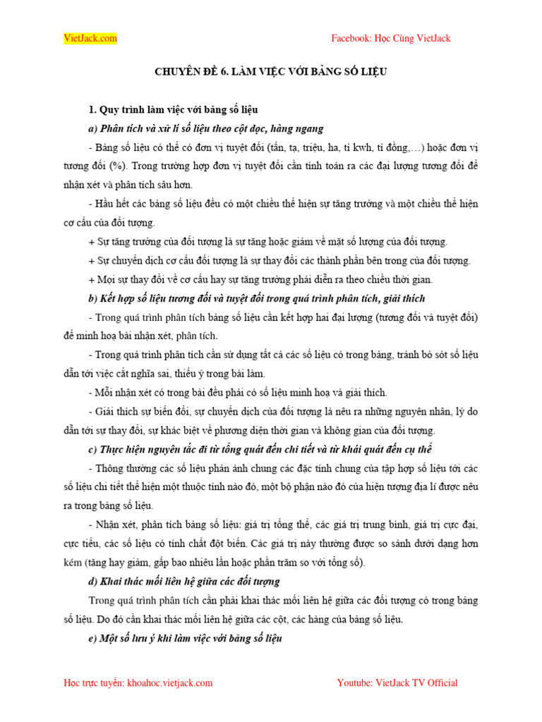 Cach Phan Tich Va Nhan Xet Bang So Lieu Dia Li | PDF