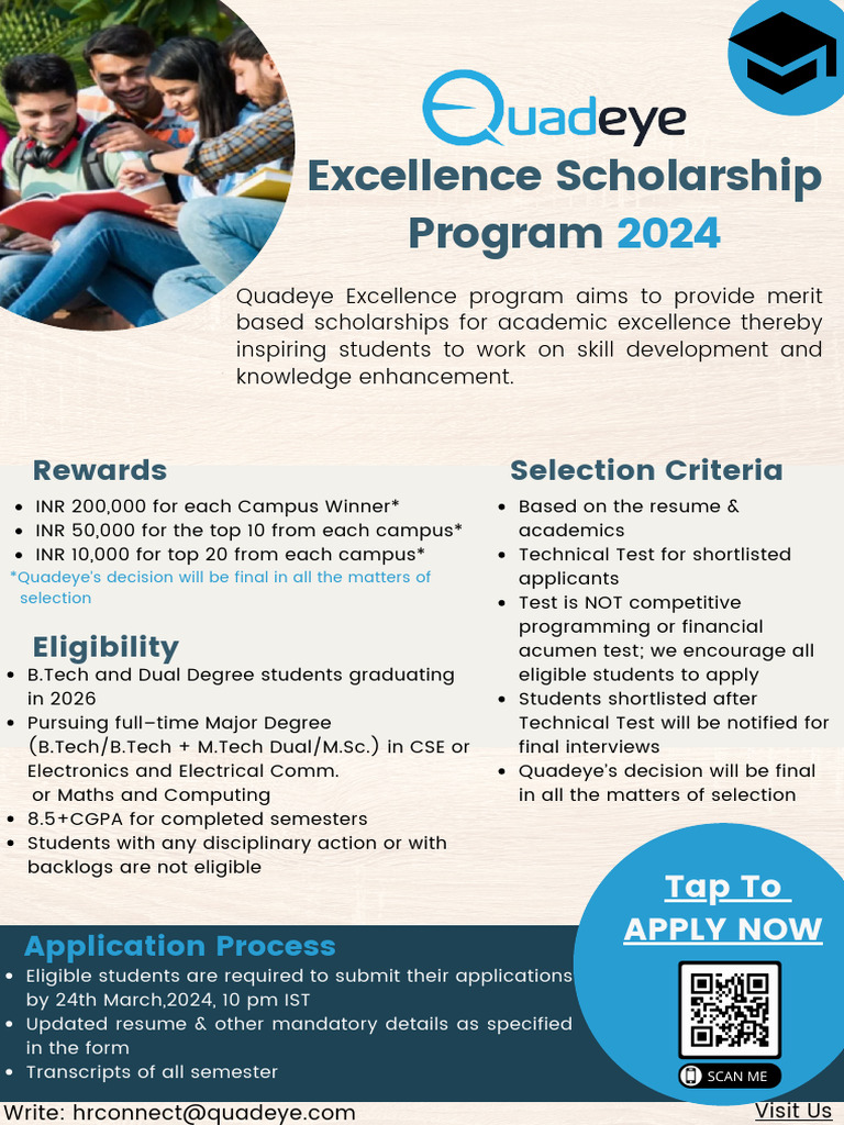 Quadeye Excellence Scholarship - 2024 | PDF | Business | Technology ...
