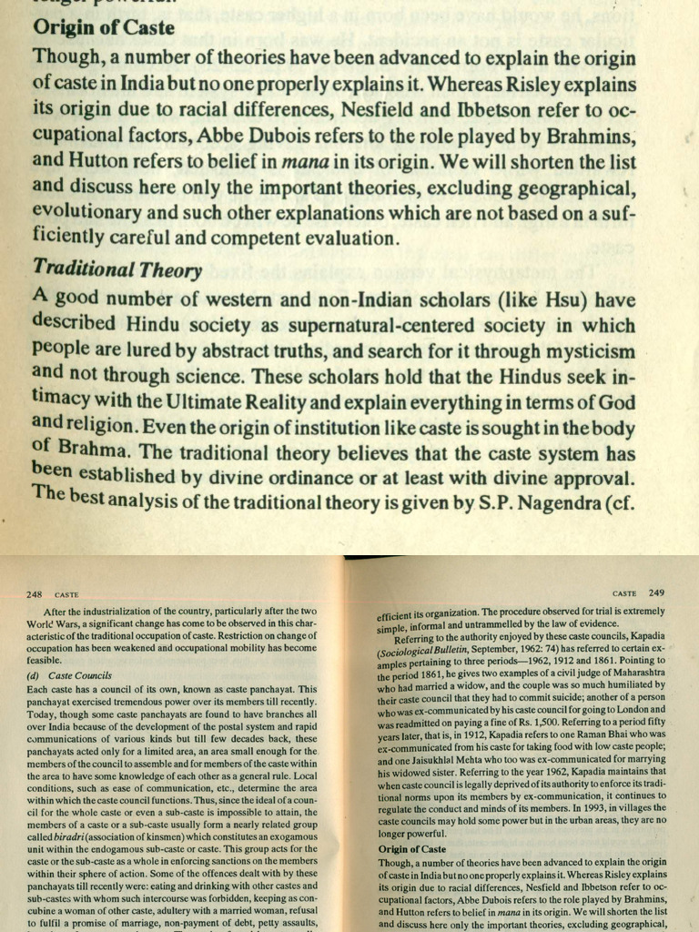 Origin of Caste by Ahuja-1 | PDF