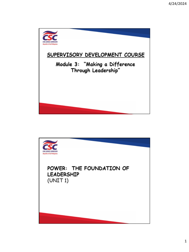 SDC Module III Presentation Slides | PDF | Leadership | Power (Social ...