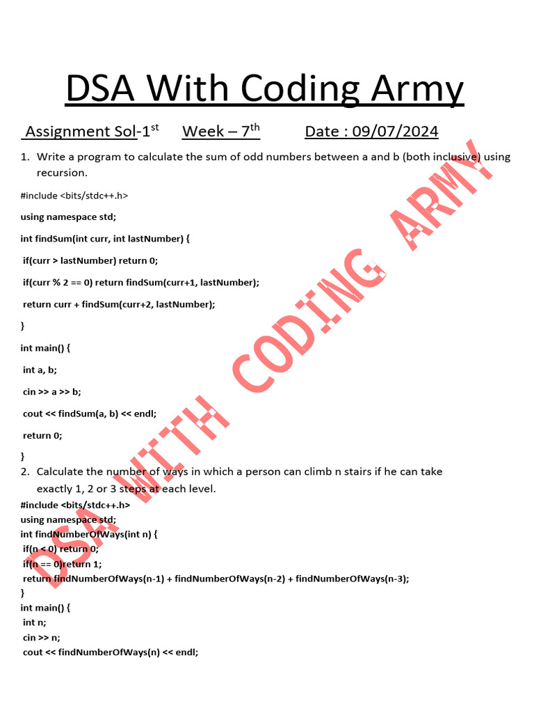 Week - 7th, Assignment Sol - 1st | PDF | Namespace | Mathematics