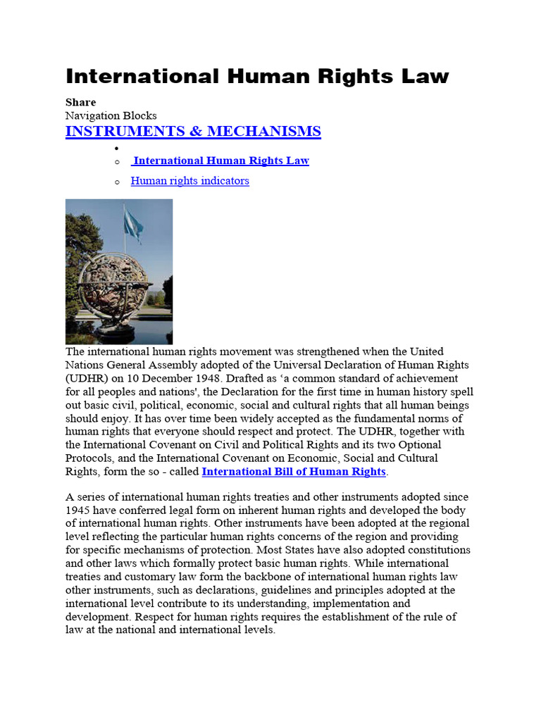 International Human Rights Law | PDF | Human Rights | International ...