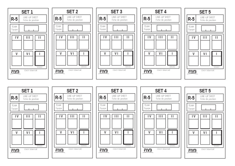 R-5 Volleyball Line-Up Sheets | PDF