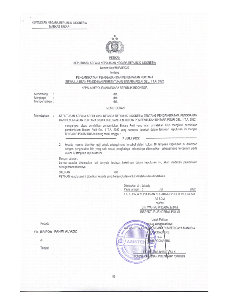 Skep Pangkat Bripda 2 | PDF