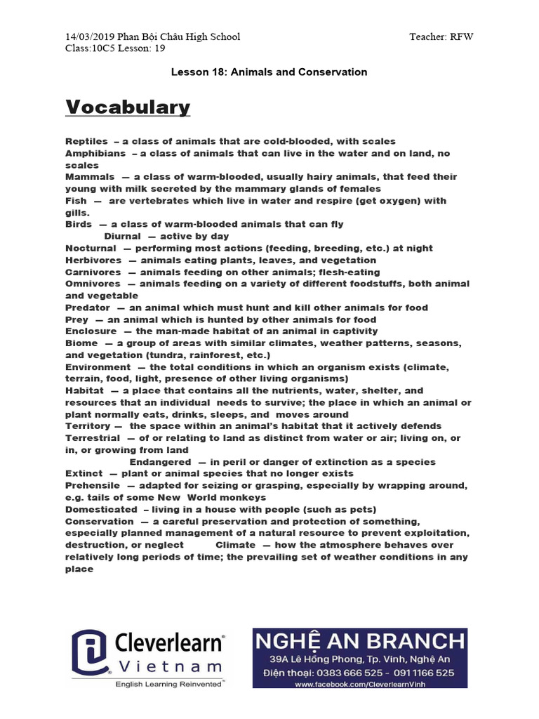 PBC Materials Animals and Conservation 14032019 | PDF | Biodiversity ...