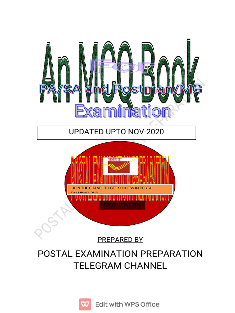 Postal Exam MCQ Preparation Guide | PDF | Mail | Public Services