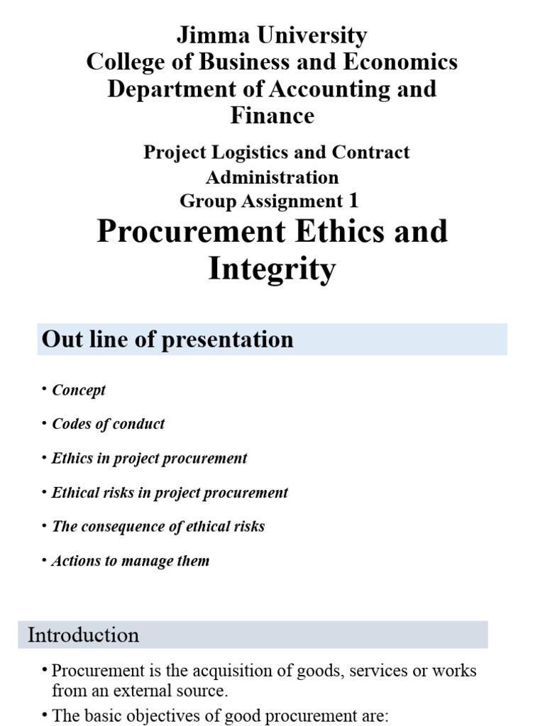 G-2 Procurement Ethics and Integrity | PDF | Procurement | Accountability