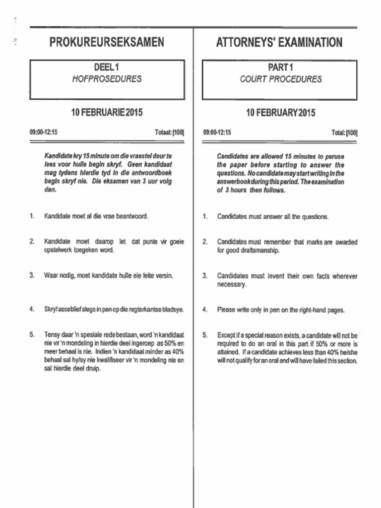 Court Procedure Questions 2015 February | PDF