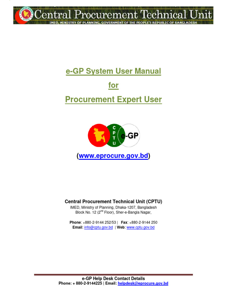 e-GP System User Manual - Procurement Expert Users | PDF | Password | Login