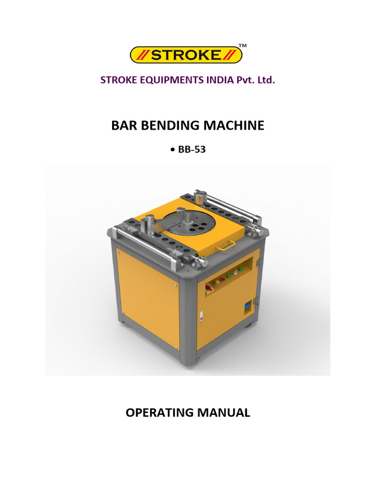 Bar Bending Machine BB-53 Manual | PDF | Personal Protective Equipment ...