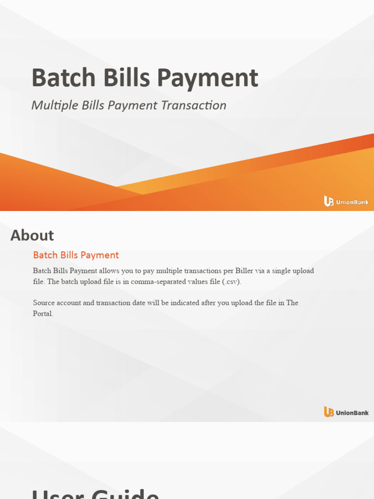 Batch Bills Payment - Guide | PDF