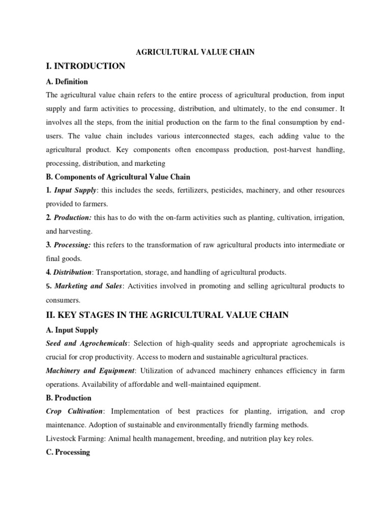 FAP111 AGRICULTURAL VALUE CHAIN | PDF | Agriculture | Agricultural ...