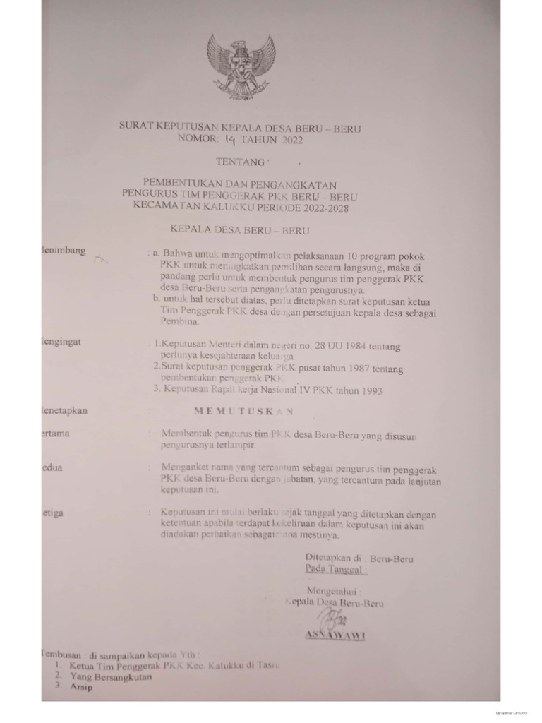 SK PKK T A 2022 2028 9eiaot SK Tim Penggerak PKK 2022 PDF | PDF