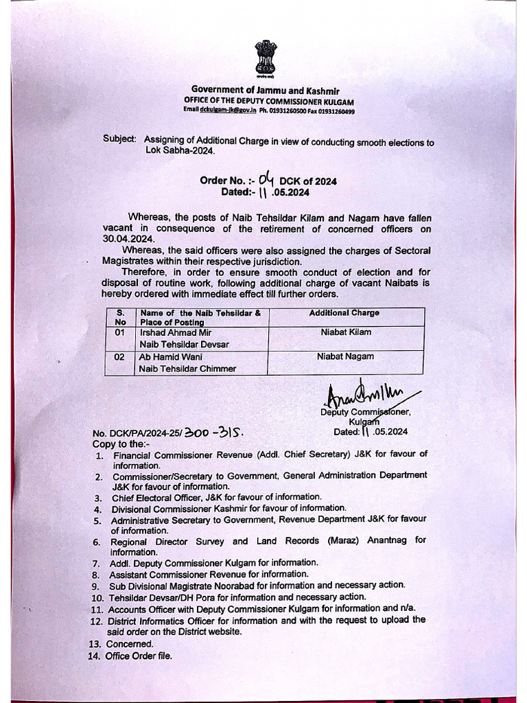 Assigning of Addl Charge | PDF