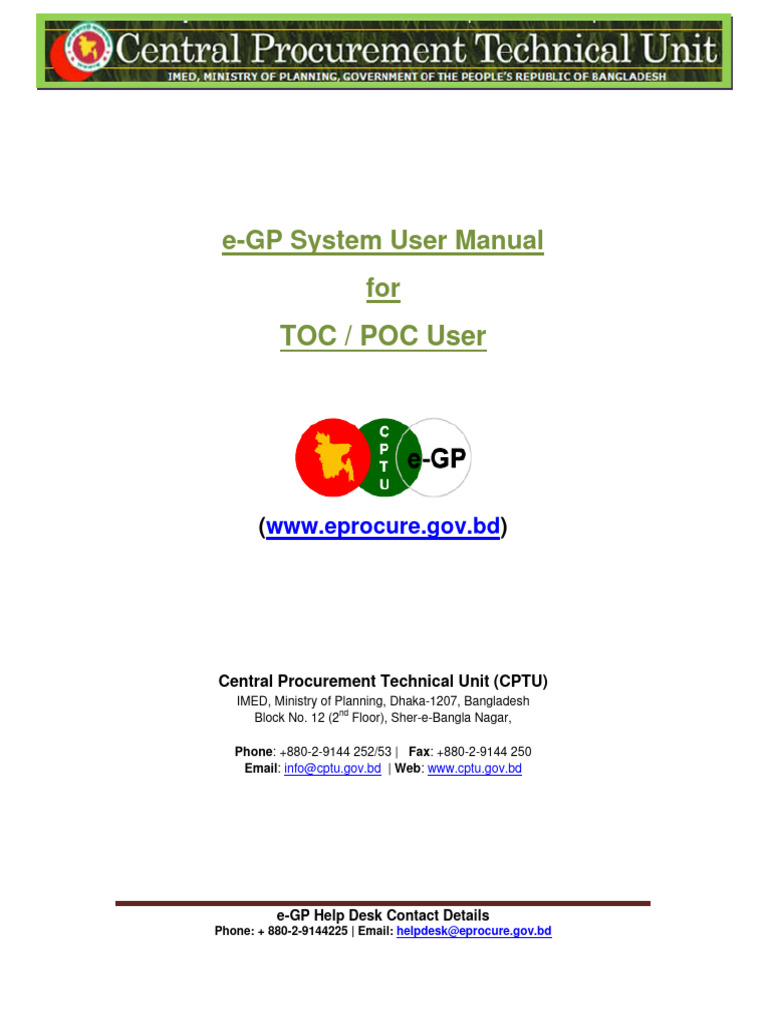 e-GP System User Manual - Tender Opening Committee User | PDF ...