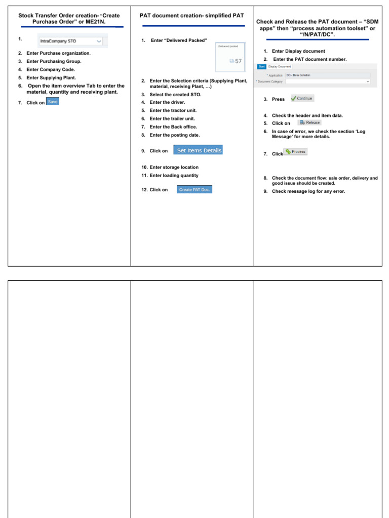 QRG-SDM - 08 Packed Products Stock Transfer - Simplified PAT Creation | PDF | Computing