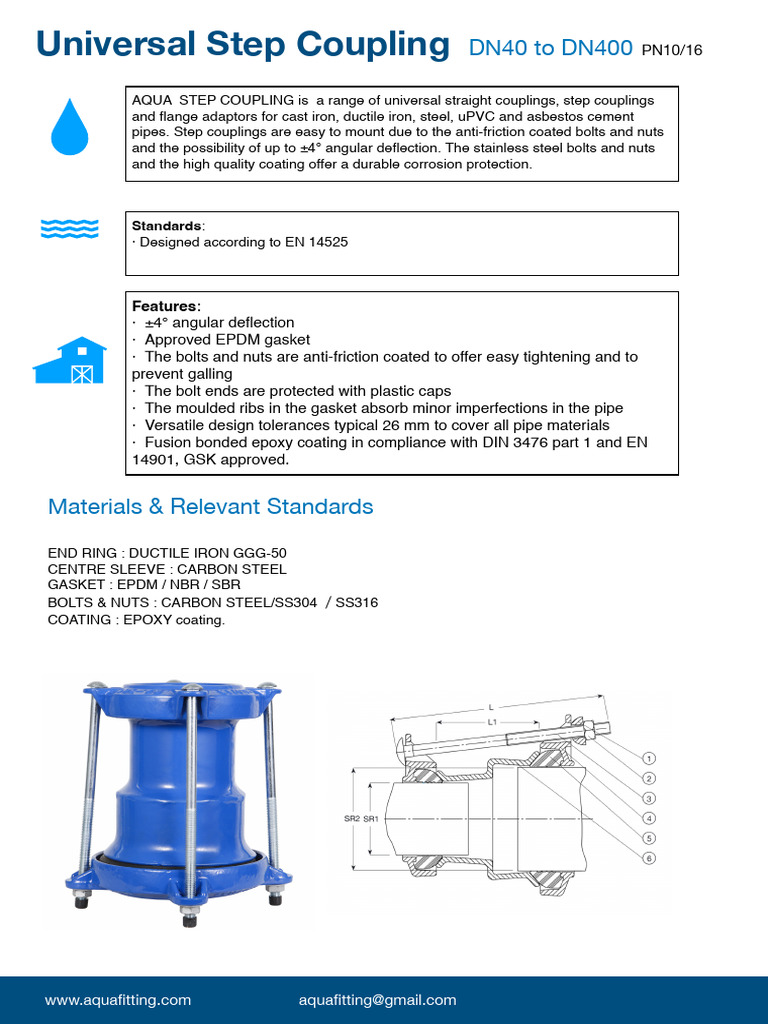 Universal Step Coupling | PDF | Pipe (Fluid Conveyance) | Secondary ...