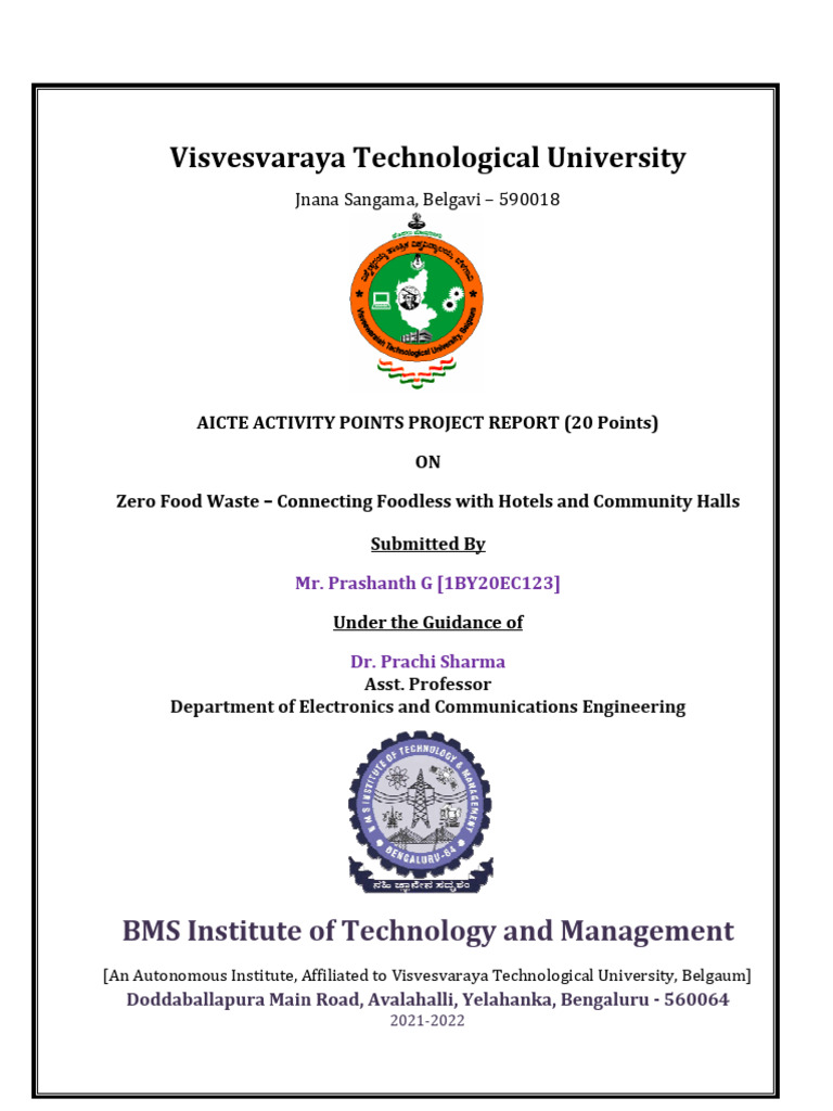 1BY20EC123 ZFH 20 Points Report | PDF | Taste | Foods