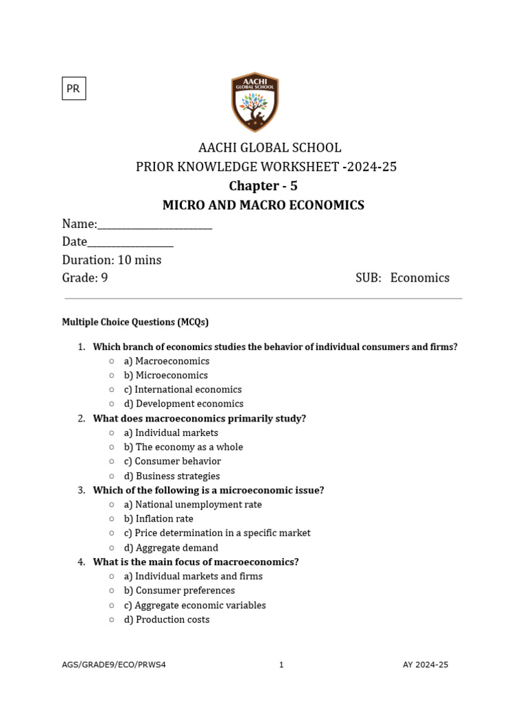 CH-5 MICRO AND MACRO ECONOMICS | Download Free PDF | Macroeconomics ...