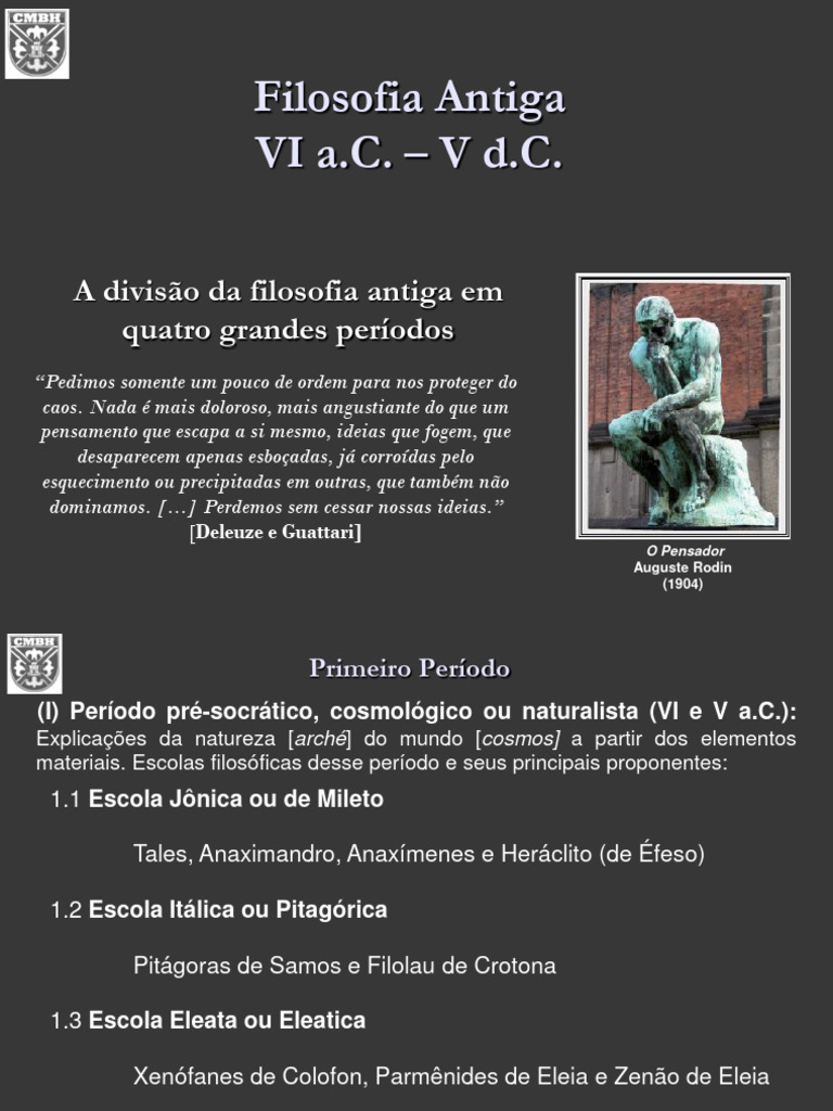 03 PerÃ Odos Da Filosofia Antiga, Visã o de Conjunto | PDF | Filosofia ...