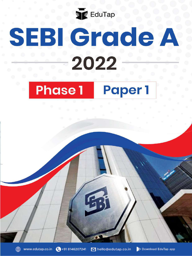 SEBI Grade A 2022 PH 1 Paper 1 Memory Based Paper | PDF