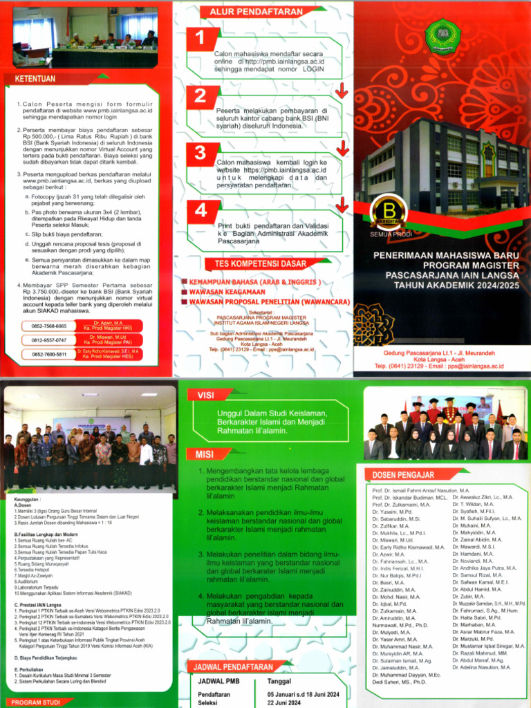 Brosur PMB Pasca Iain Langsa 2024 | PDF