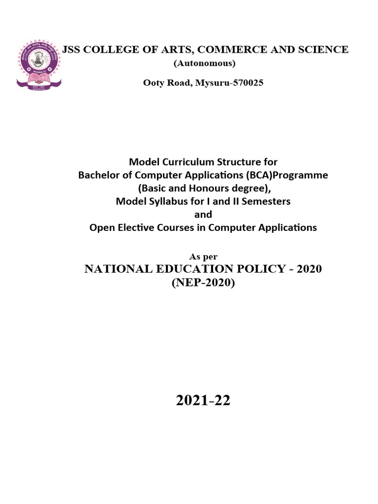 BCA CS NEP | PDF | Bookkeeping | Matrix (Mathematics)