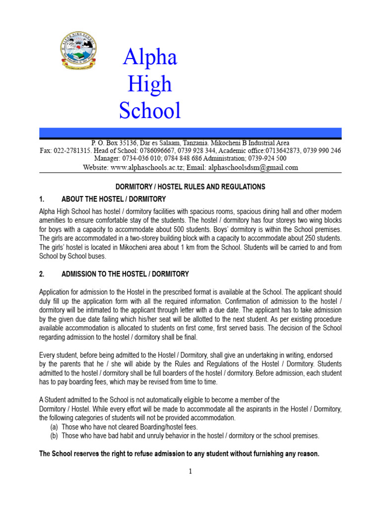 Hostel Rules & Regulations 2024 | PDF | Dormitory | Disciplines