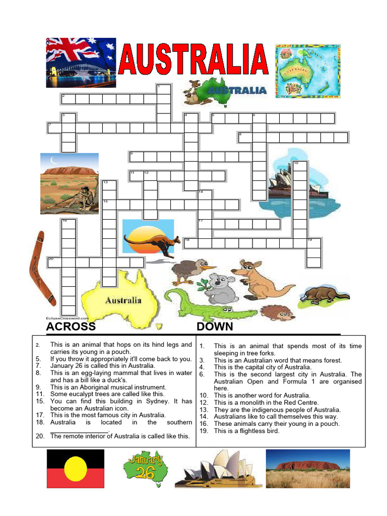 198 Australia Crossword 2 | PDF | Australia