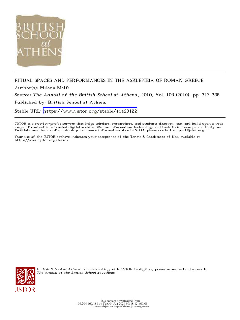 Melfi RITUALSPACESPERFORMANCES 2010 | PDF | Epigraphy | Apollo