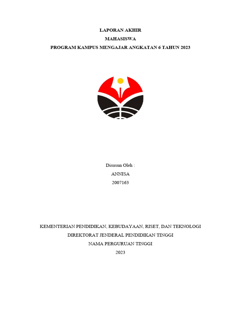 (Format) Laporan Akhir Mahasiswa KM 6 | PDF | Karier & Perkembangan