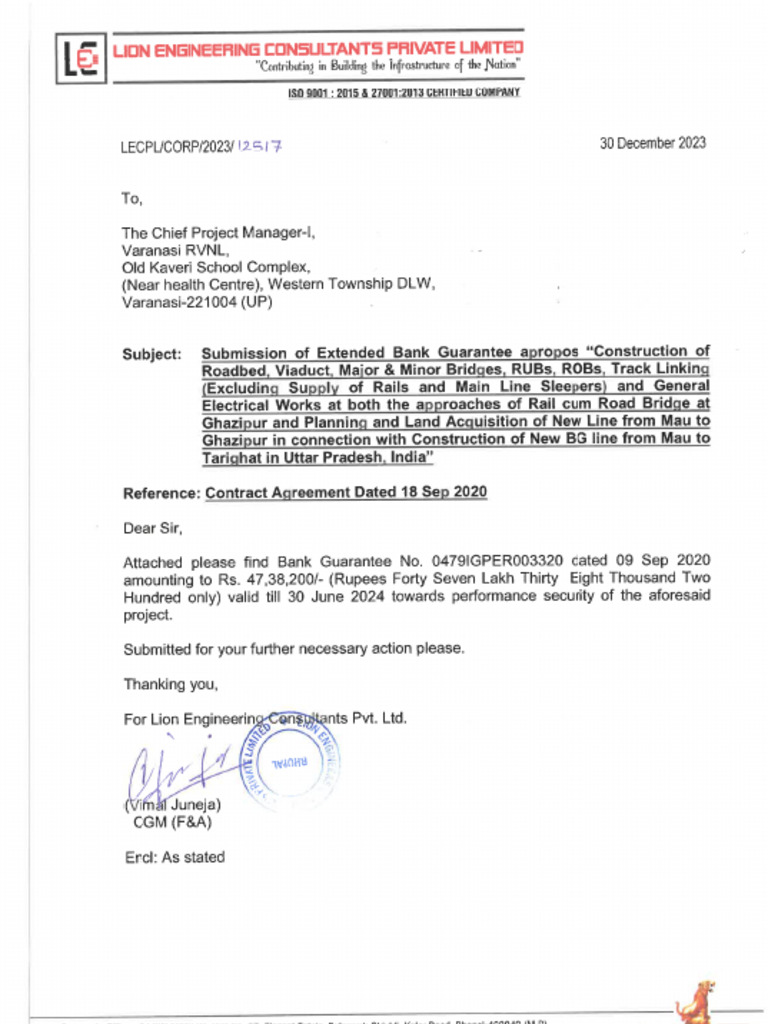 BG Valid Till 30 June 2024 (LECPL) | PDF