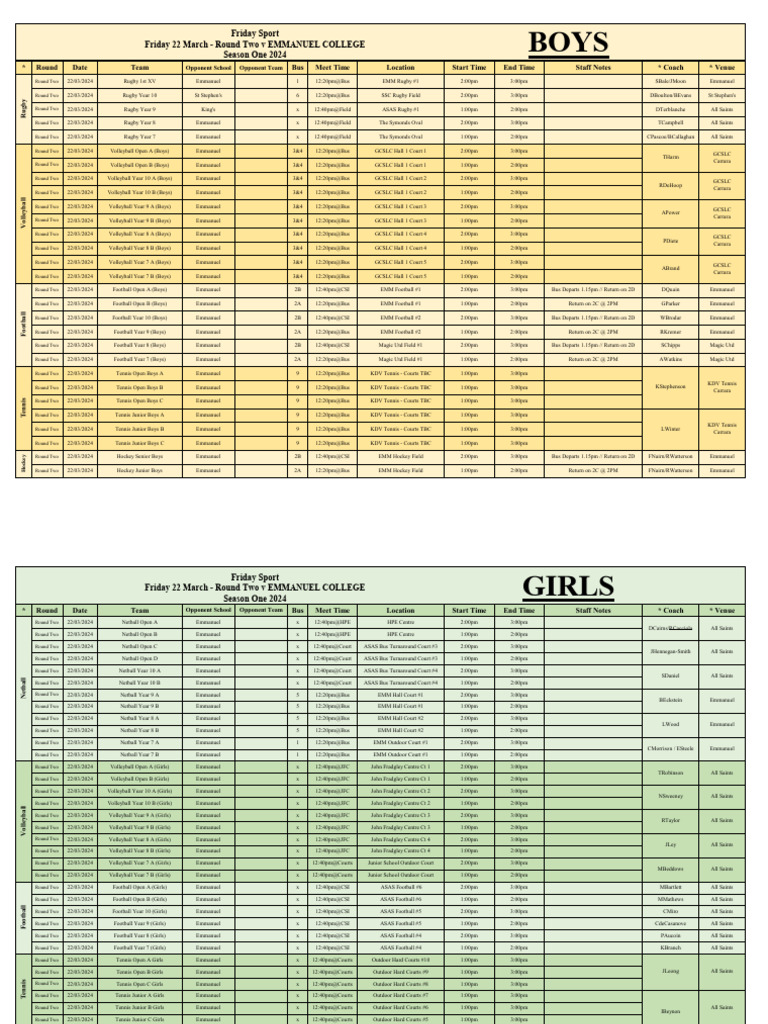 Round Two V EMM (GH) - Friday 22 March | PDF | Gaming | Athletic Sports