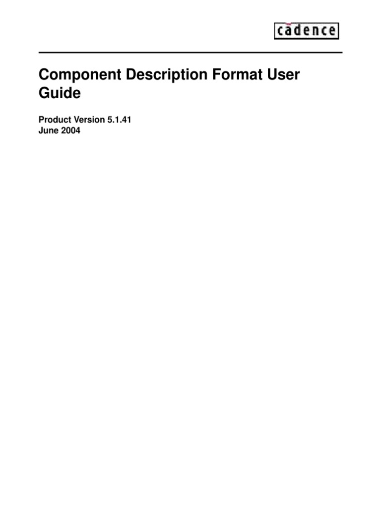 Component Description Format User Guide | PDF