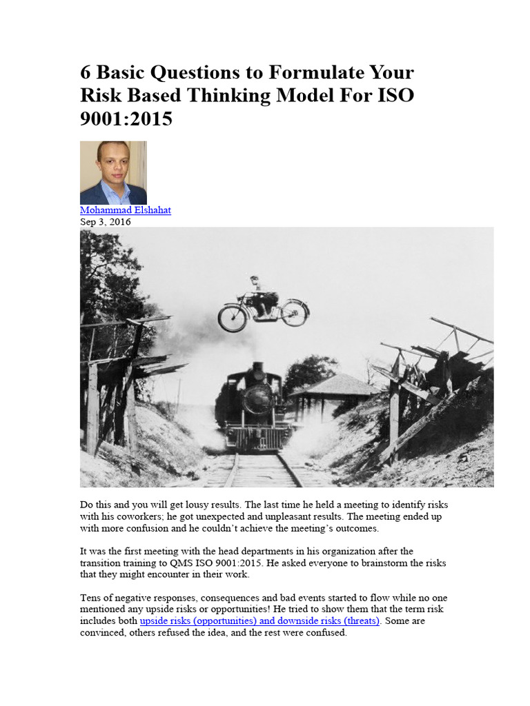 6 Basic Questions Risk Based | Download Free PDF | Risk | Risk Management