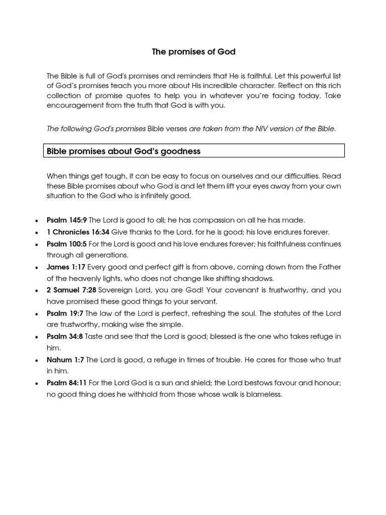 The Promises of God | PDF | Prayer | Jesus