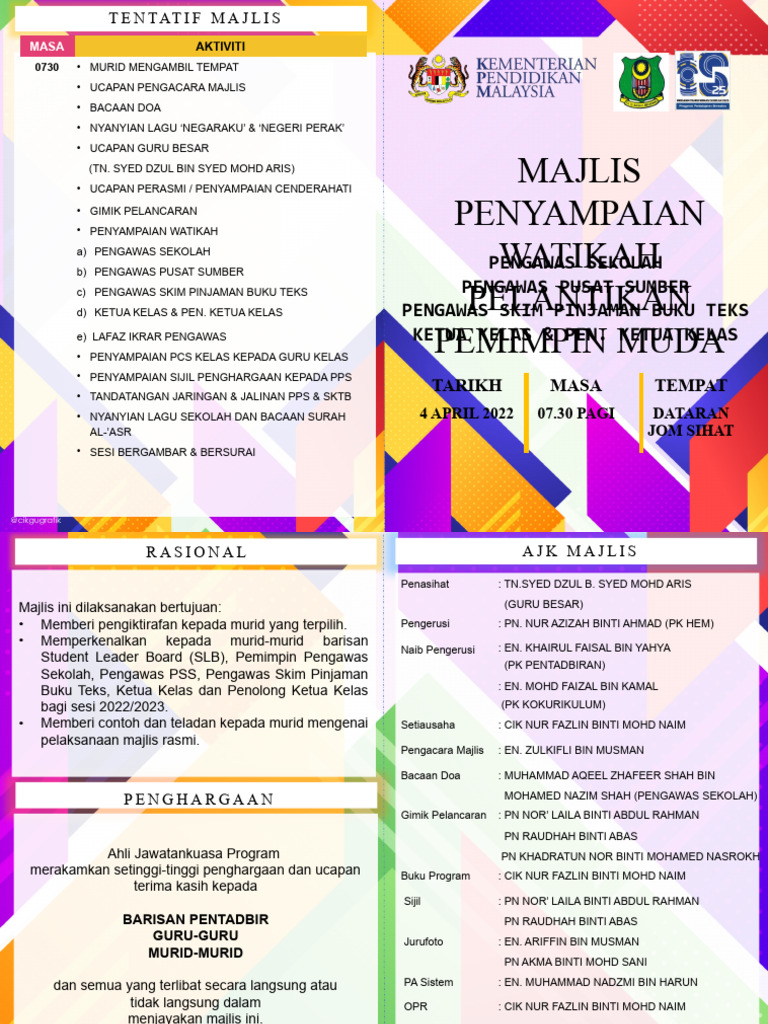 Buku Program Majlis Watikah Pelantikan 2022 | PDF Buku Program Majlis Watikah Pelantikan 2022 | PDF