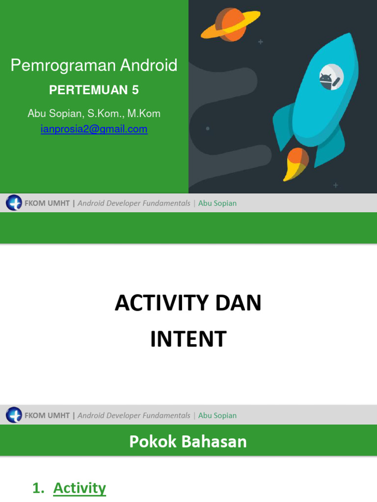 Pertemuan 5-Activity & Intent | PDF | Bisnis | Komputer