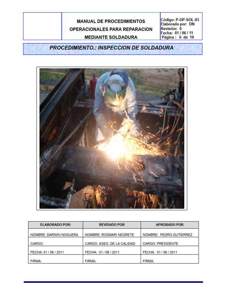 P-OP-SOL-03 Inspeccion de Soldadura | PDF | Soldadura | Construcción