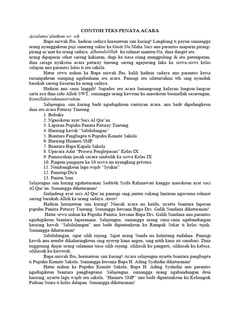 Contoh MC Diskusi | PDF