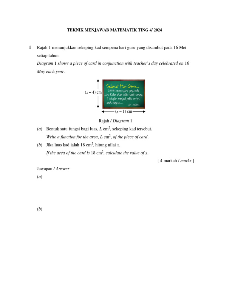 Bahan Teknik Menjawab T4 2024 | PDF