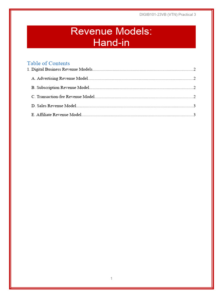 Practical3 Hand-In | PDF | Subscription Business Model | Advertising