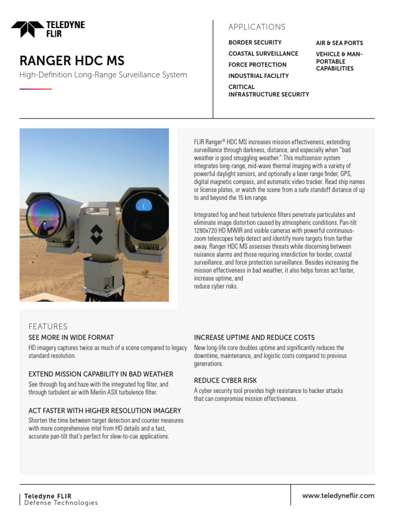 Ranger HDC MS Datasheet | PDF | Pixel | Optics
