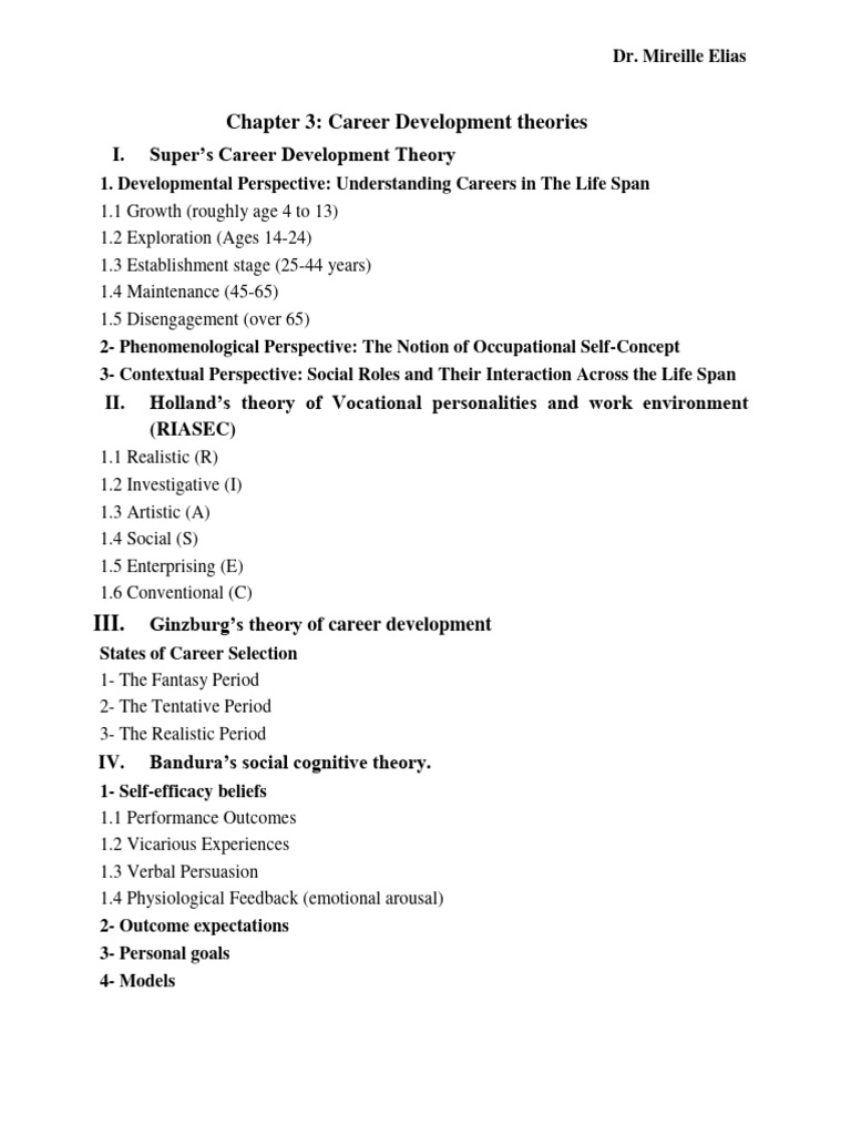 Chapter 3 Career Developmental Theories (Part 1) - Unlocked | PDF ...