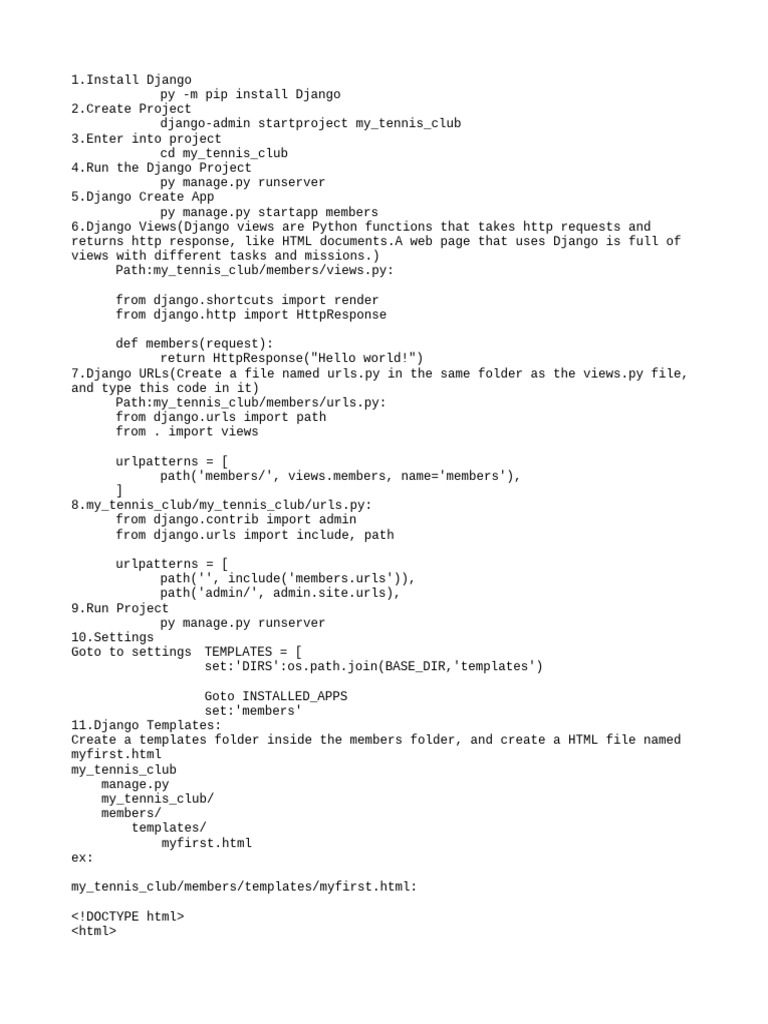 Django Steps For Today (26-9-23) | PDF | Software | Web Development