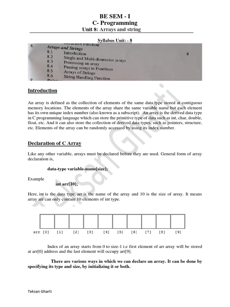 C Prgm Unit I8 Pdf Integer Computer Science Pointer Computer Programming