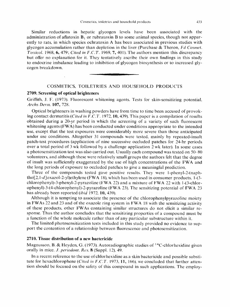 Toxicol.: 2709. Screening of Optical Brighteners | PDF