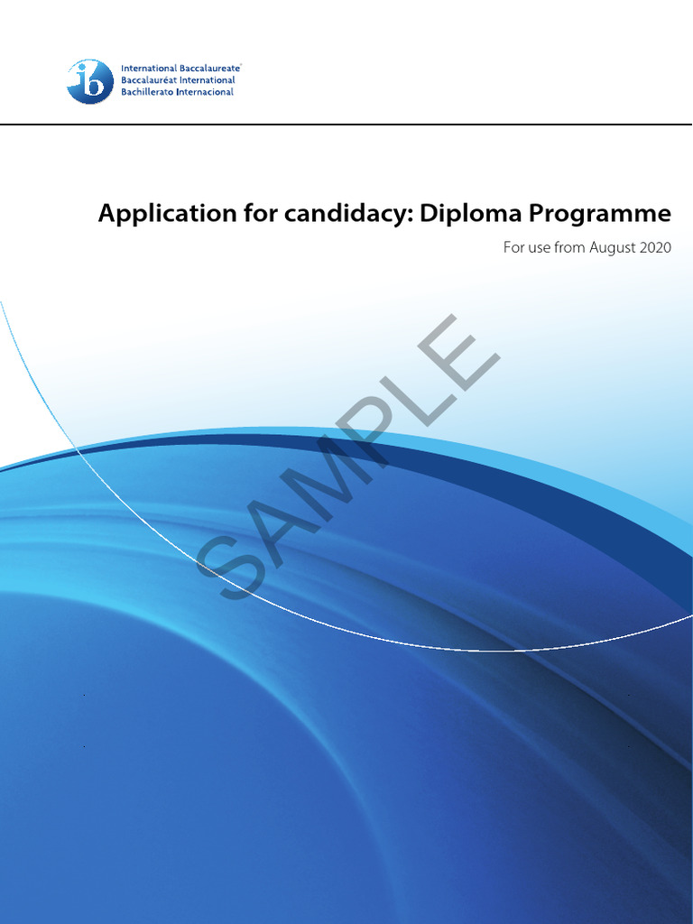DP Sample Application For Candidacy 2020 | PDF | Learning