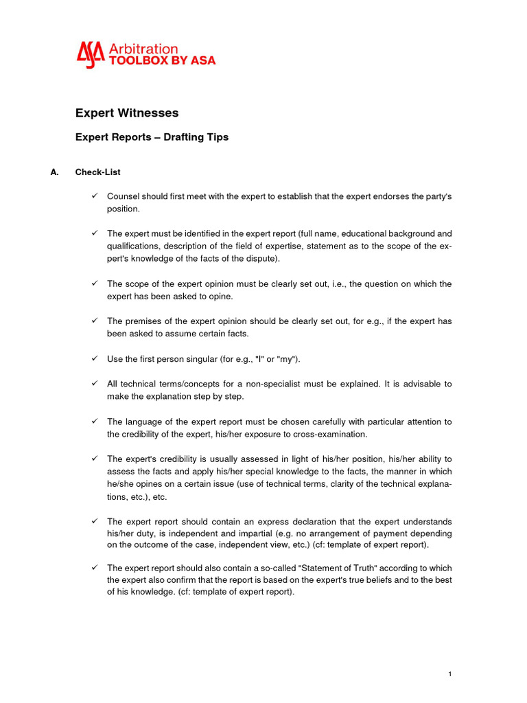 Drafting Tips For Expert Opinion | PDF