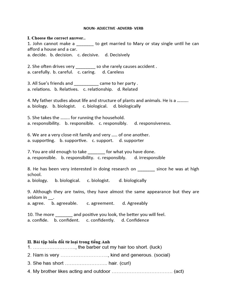 Noun Verb Adj Adv | PDF | Morphology | Linguistic Morphology